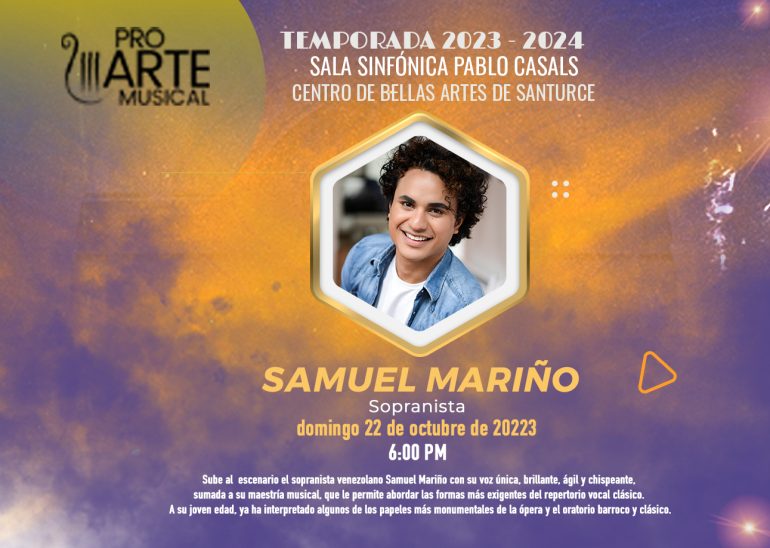 Samuel Mariño sets foot on stage – Pro Arte Musical